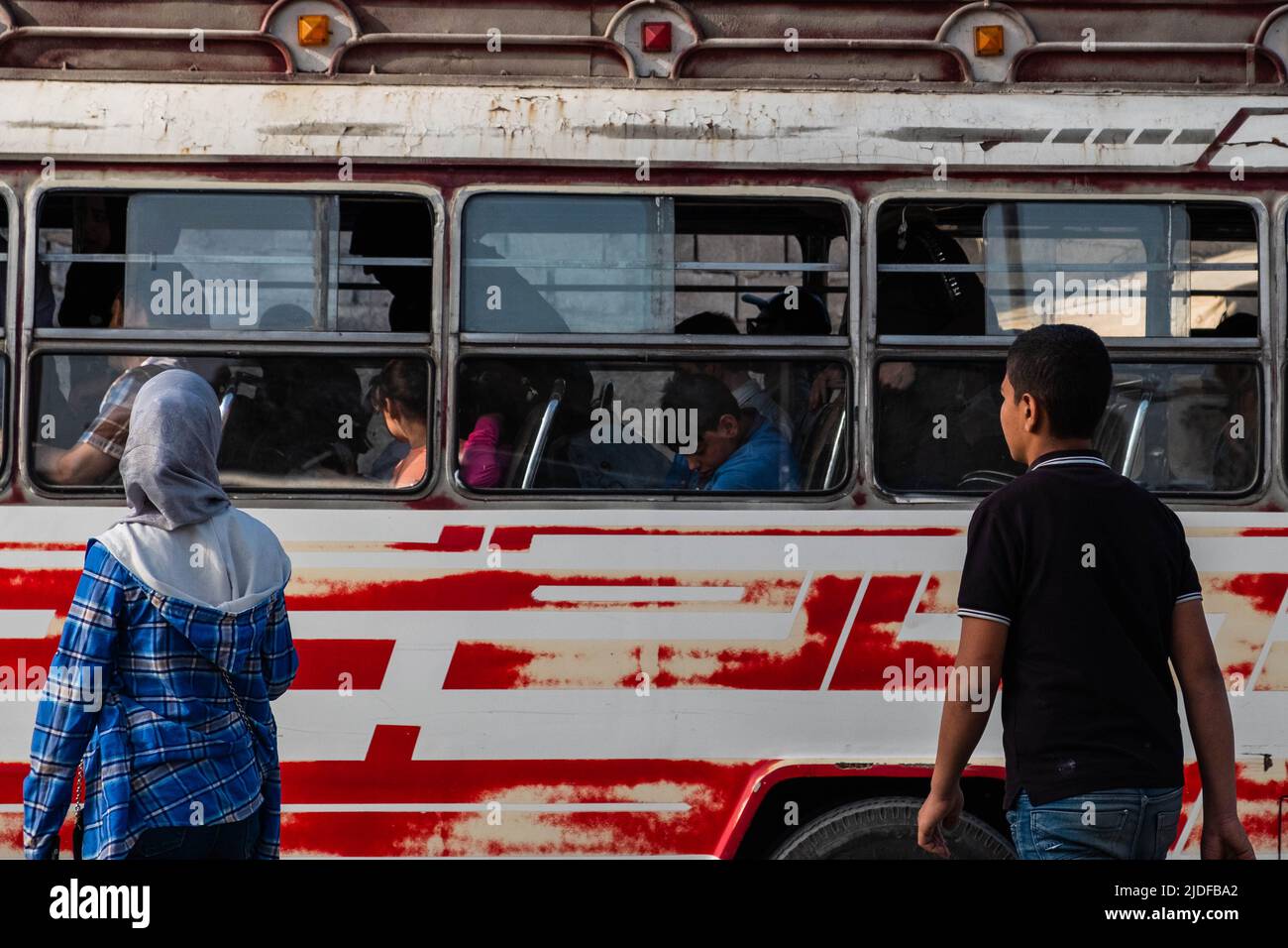 people going towards bus, travel by bus Stock Photo - Alamy