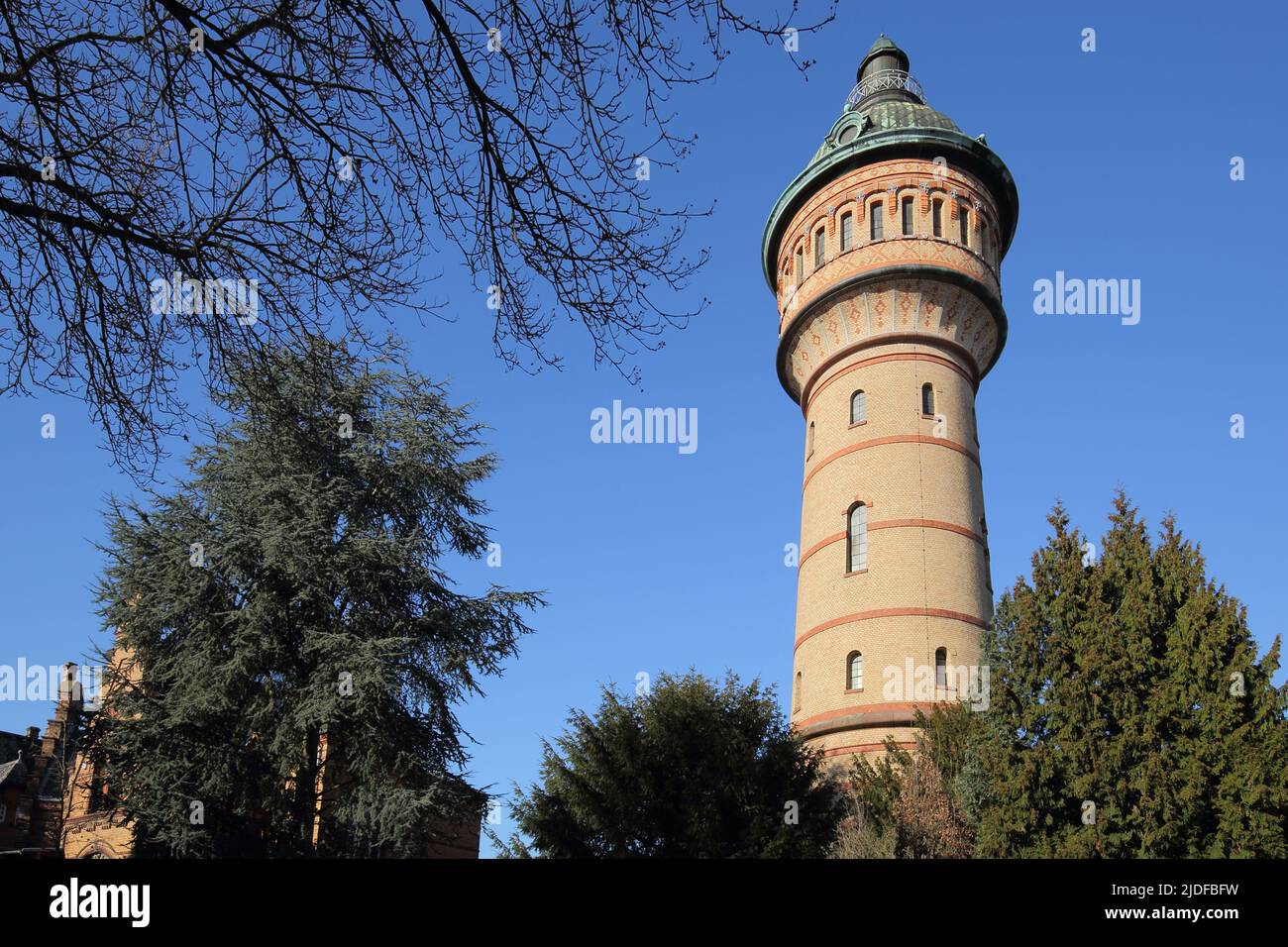 Water tower in Biebrich, Wiesbaden, Hesse, Germany Stock Photo - Alamy
