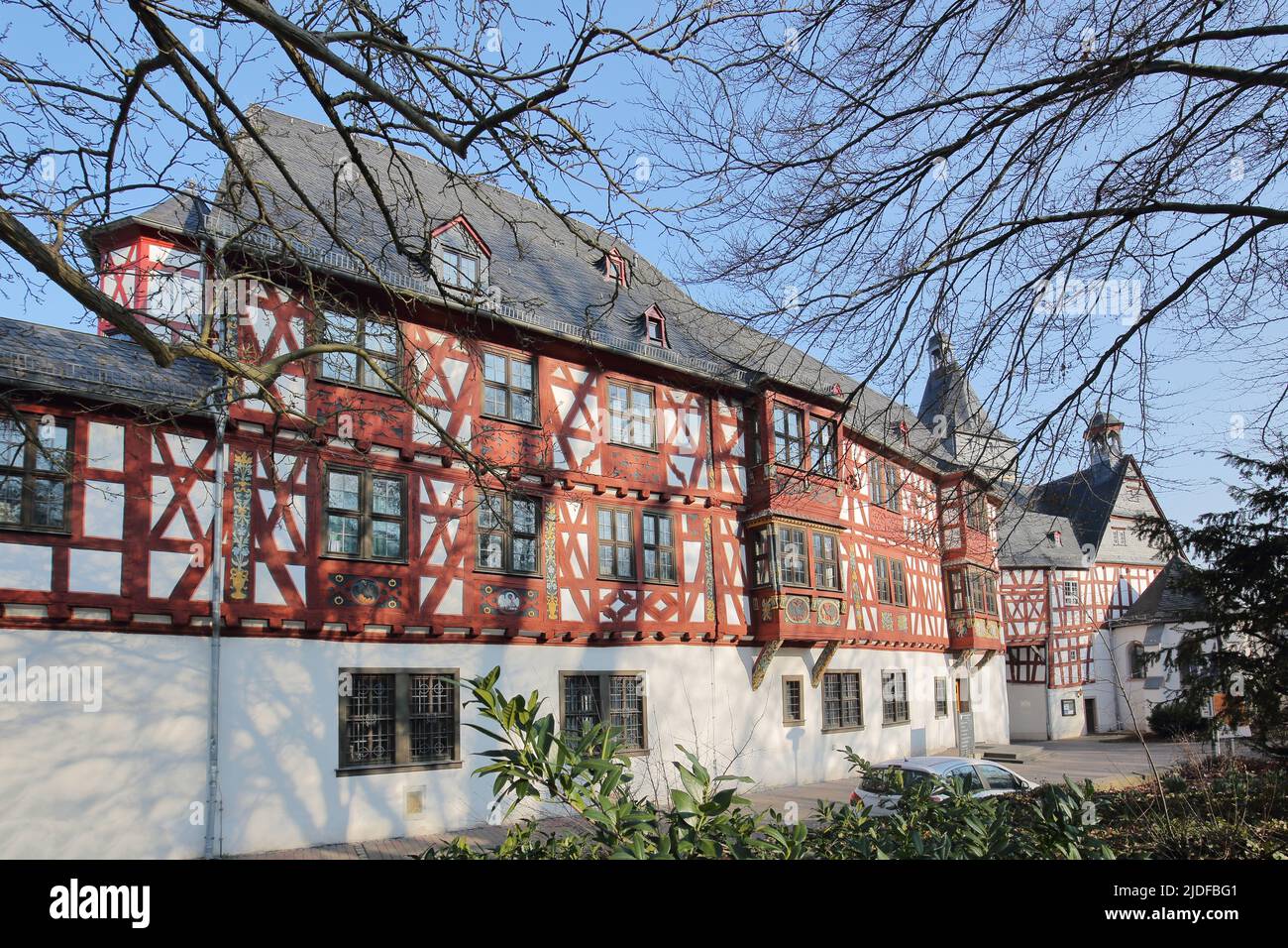Historic Amthof and landmarks from Bad Camberg, Taunus, Hesse, Germany ...
