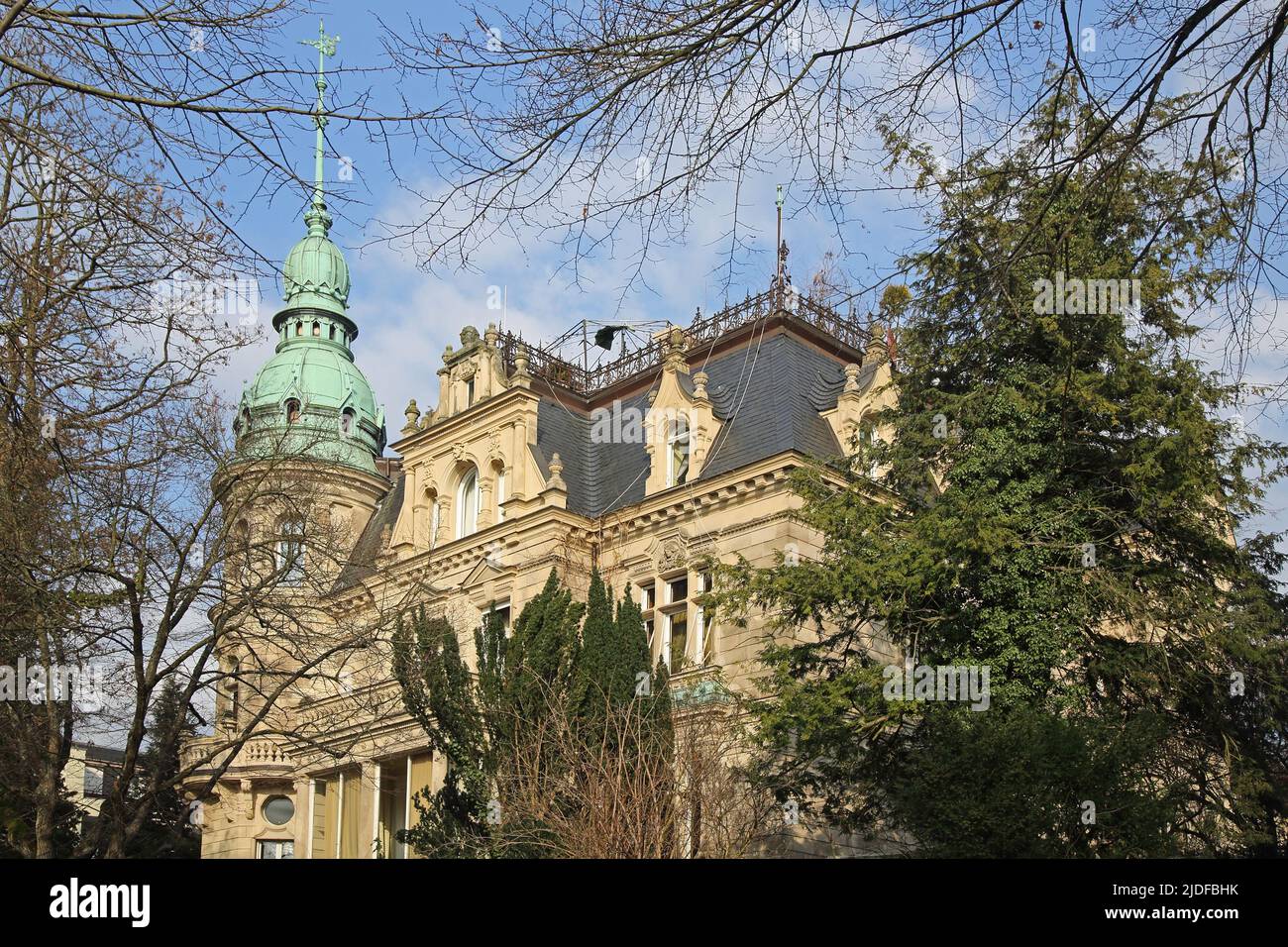 Art Nouveau turret villa on Beethovenstrasse, Wiesbaden, Hesse, Germany ...
