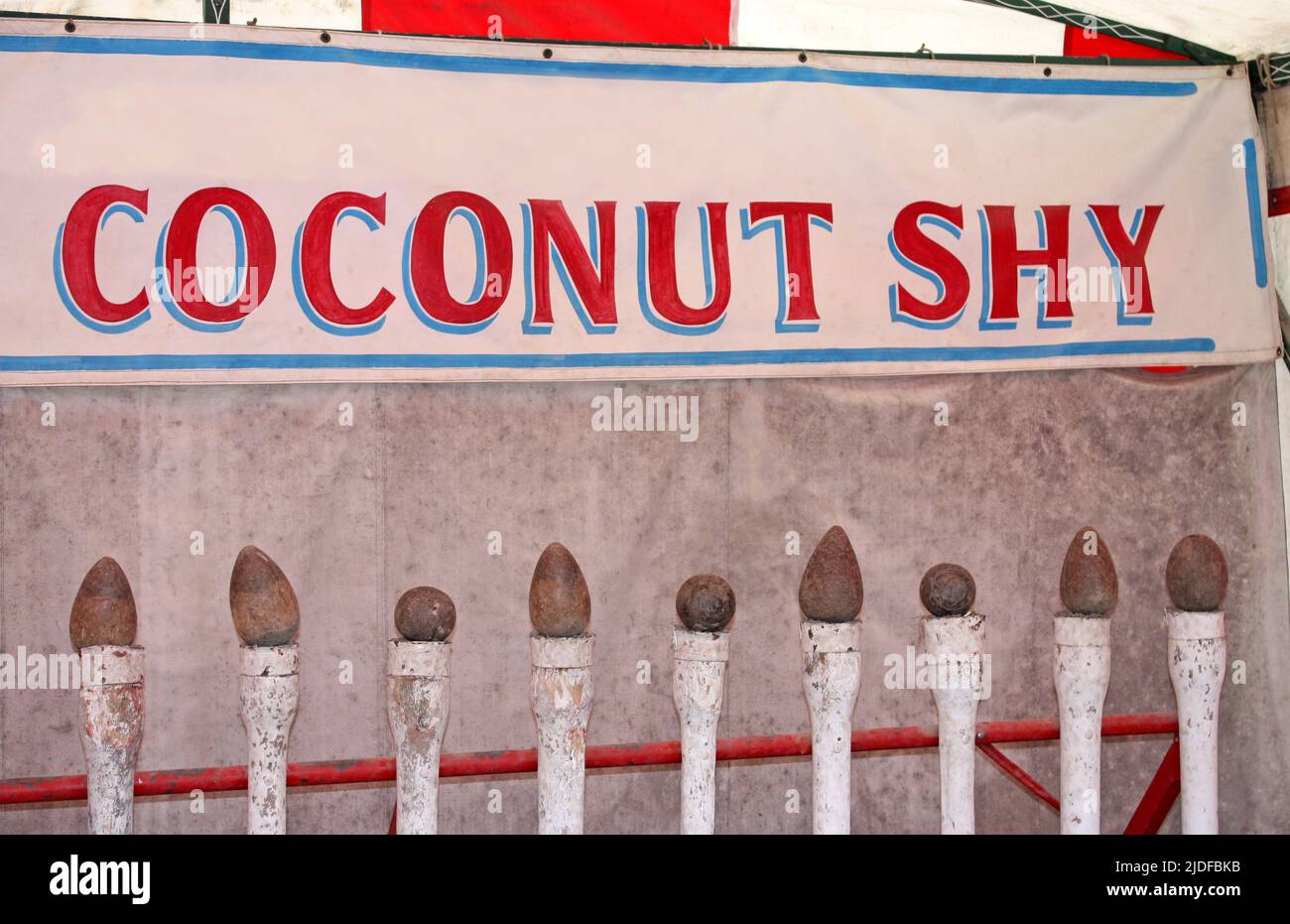 A Classic Coconut Shy Fun Fair Side Show Stock Photo - Alamy