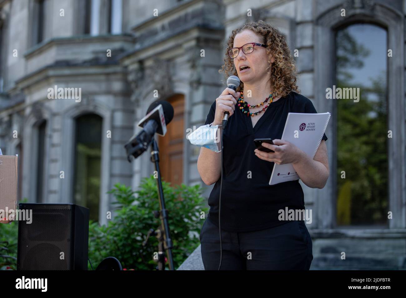 Jenny Jeanes, the Detention Program Coordinator, speaks during the ...