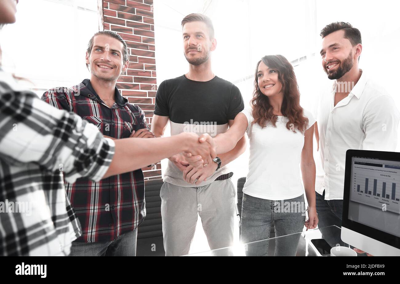 handshake of young people Stock Photo - Alamy