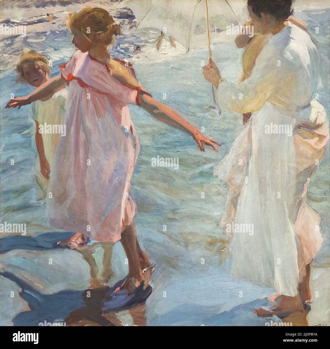 Joaquin Sorolla y Bastida (1863-1923). Bathtime (La hora del bano ...