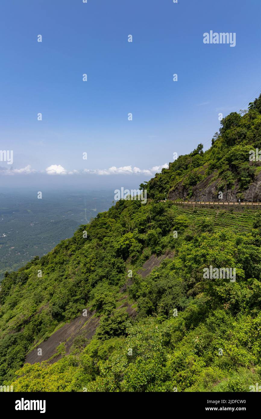 View of the serpentine ghat road from Lakkidi view point on Kozhikode ...