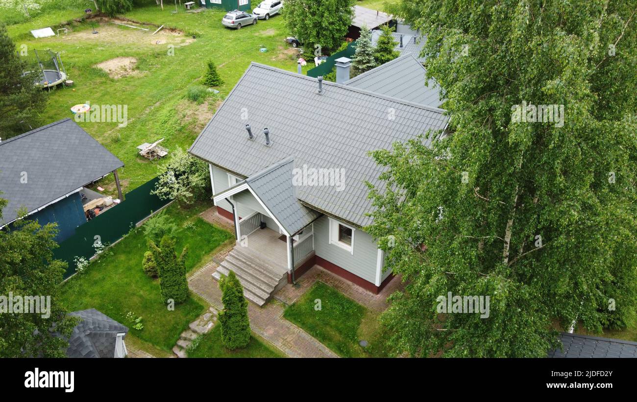 Aerial photography of country house from quadrocopter Stock Photo - Alamy