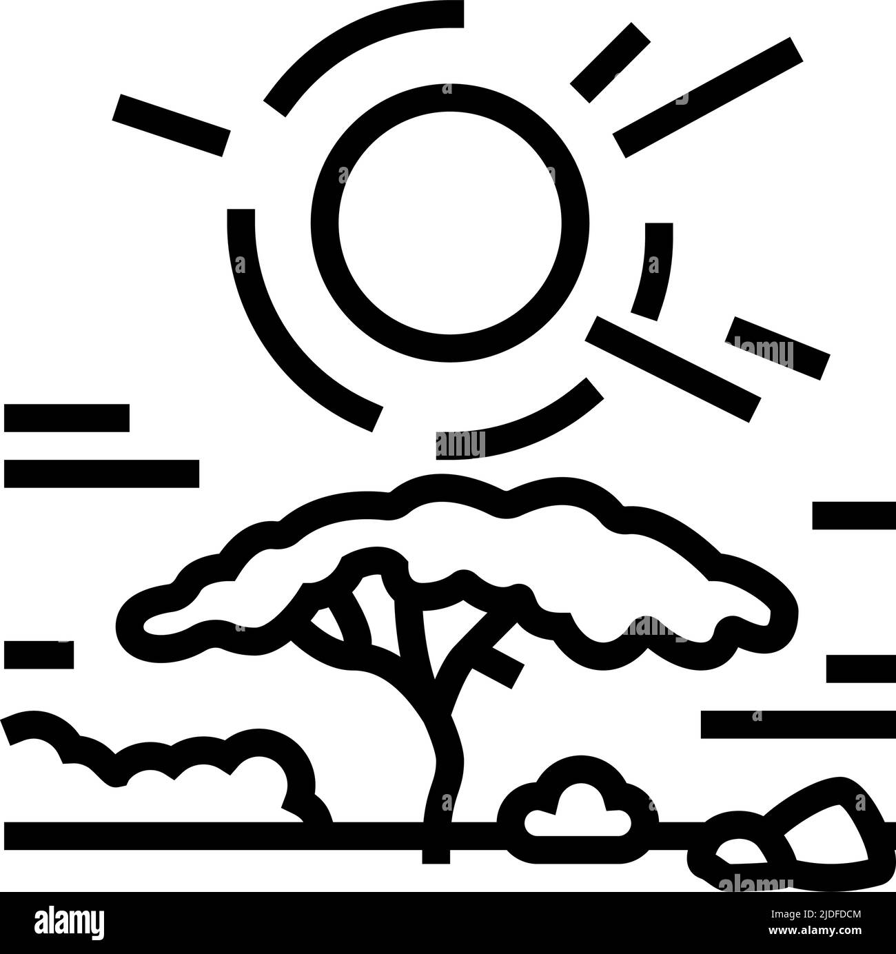 sunset african line icon vector illustration Stock Vector Image & Art ...