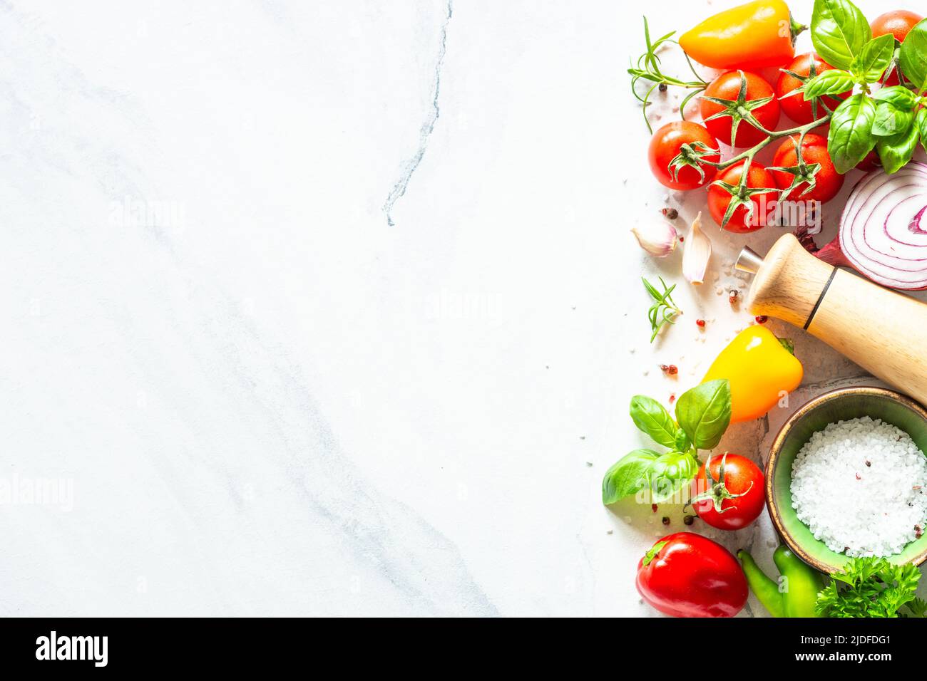 White marble food table hi-res stock photography and images - Alamy