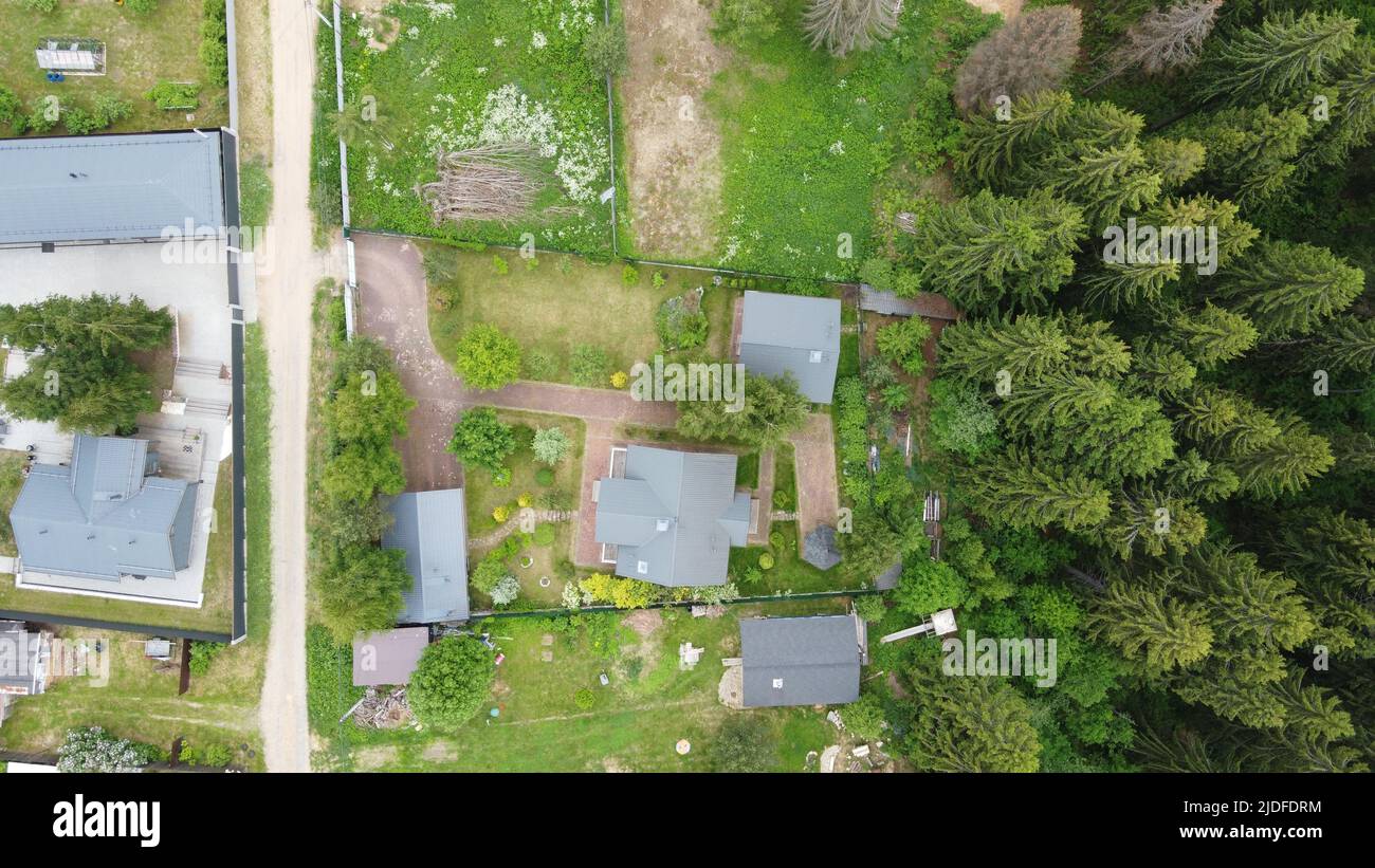 Aerial photography of country house from quadrocopter Stock Photo - Alamy