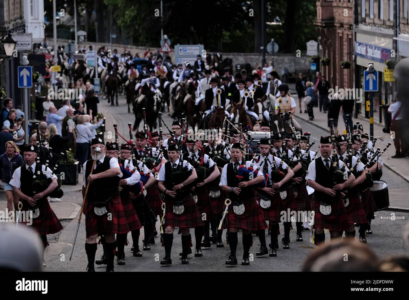 Melrose, UK. , . Melrose Festival 2022. Following behind Melrose Pipe ...