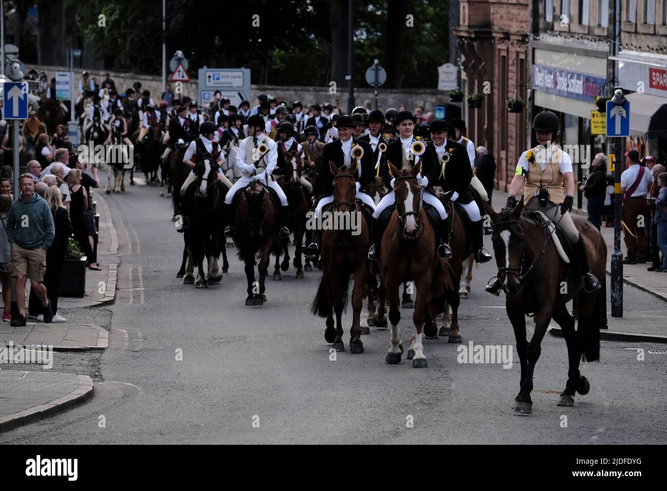 Melrose, UK. , . Melrose Festival 2022. Following behind Melrose Pipe ...