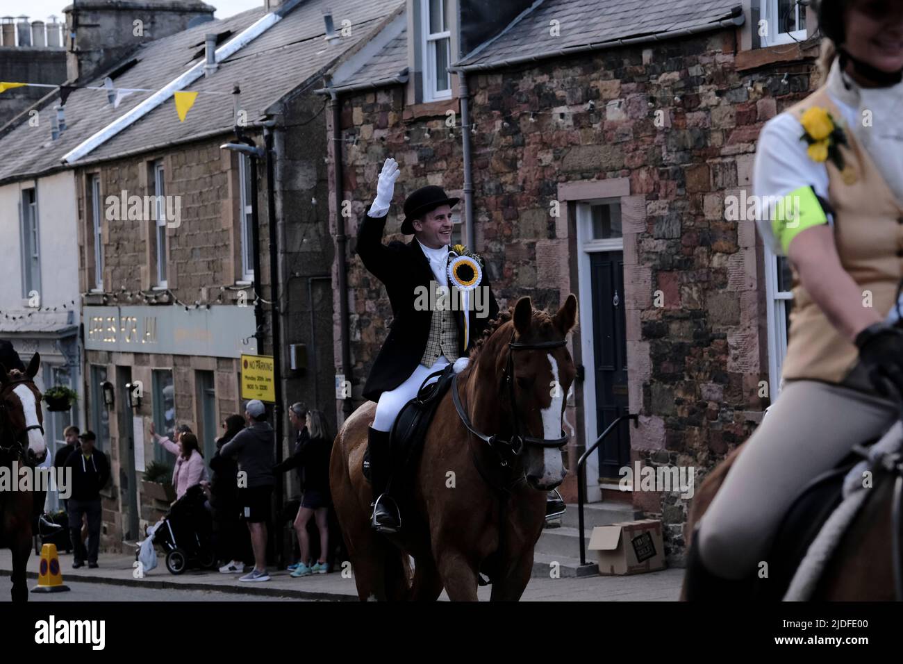 Melrose, UK. , . Melrose Festival 2022. Following behind Melrose Pipe ...