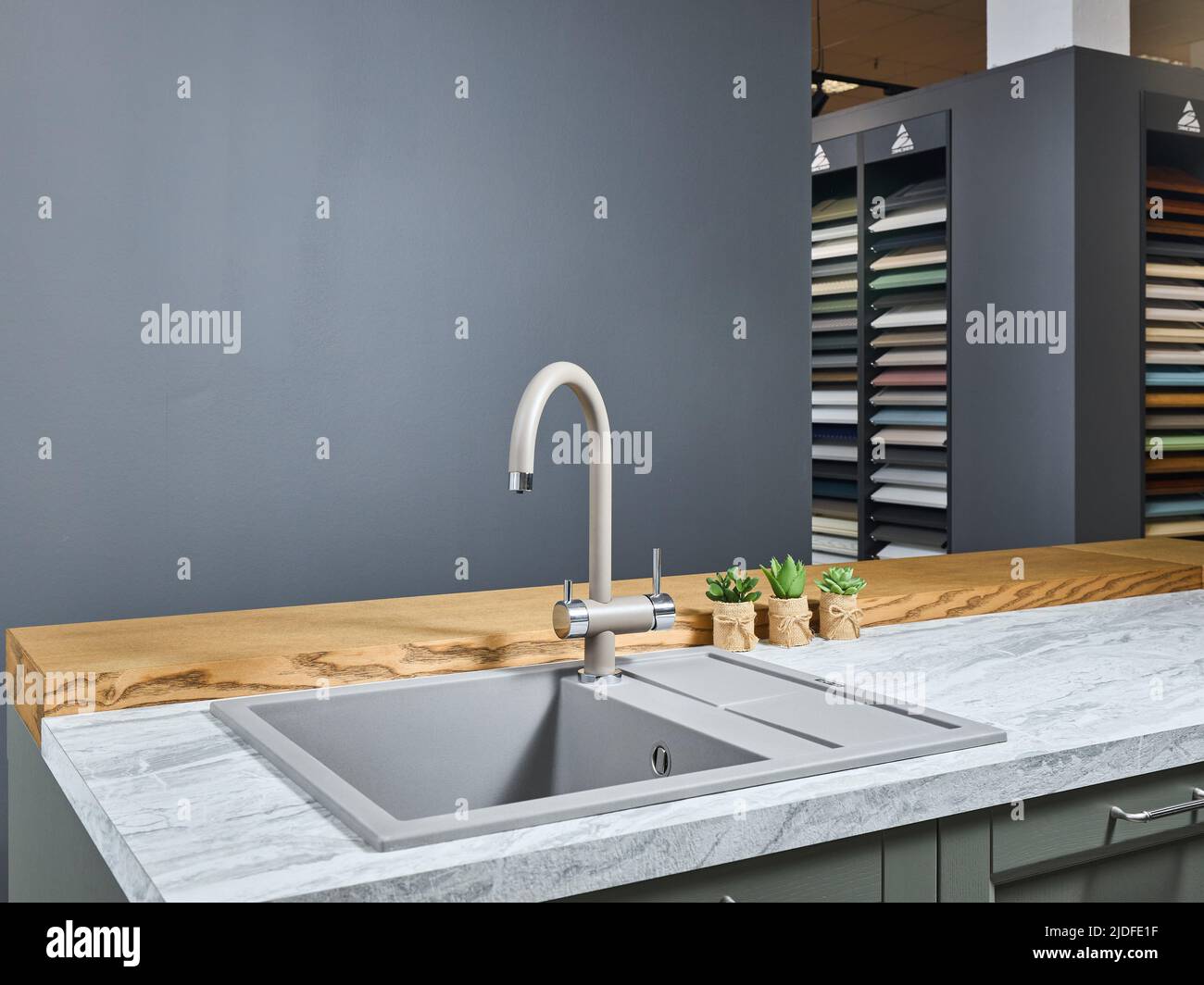 Promotional photograph of a kitchen using flash Stock Photo - Alamy