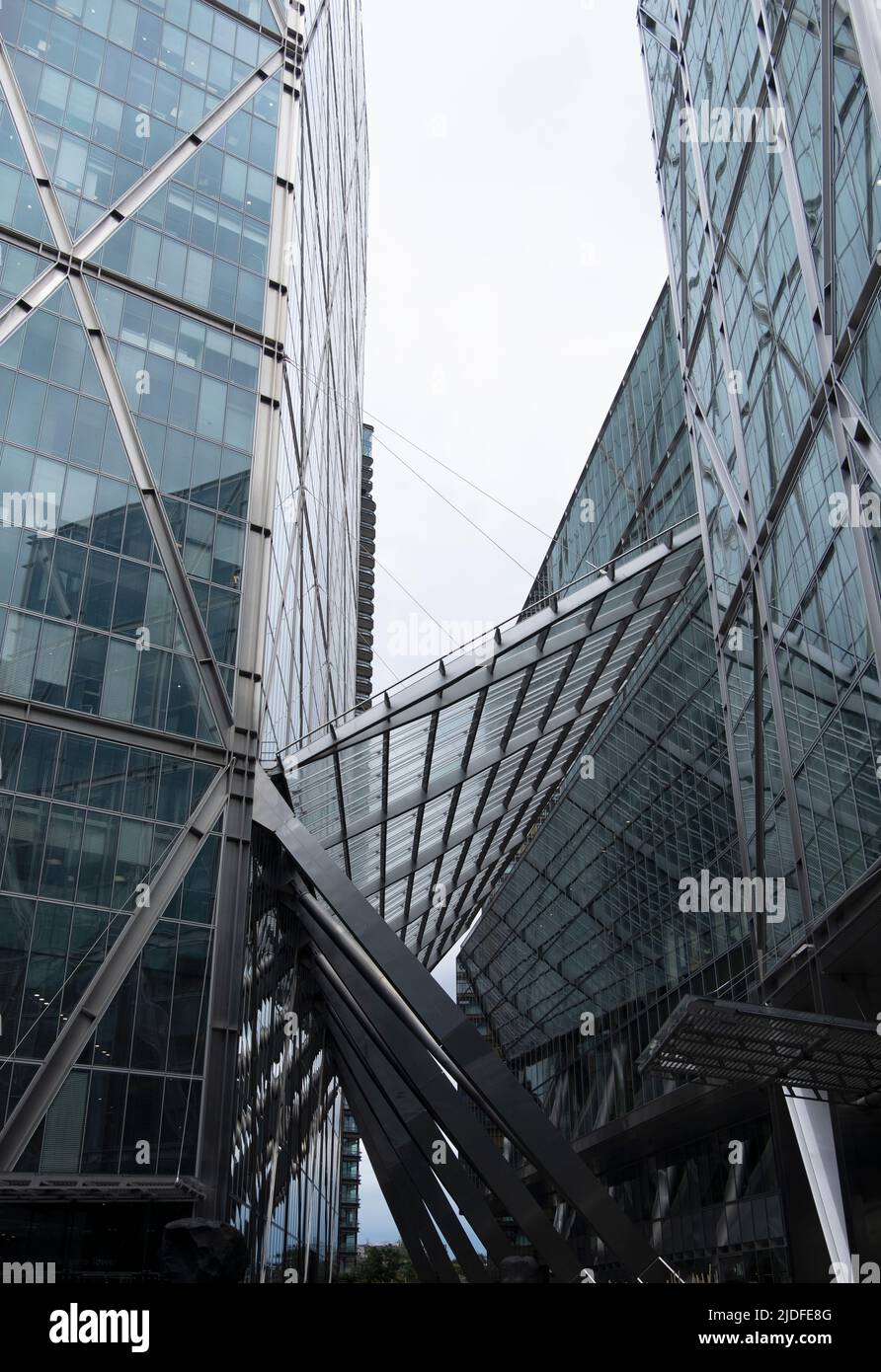 Liverpool street in London futuristic office building from outside in a ...
