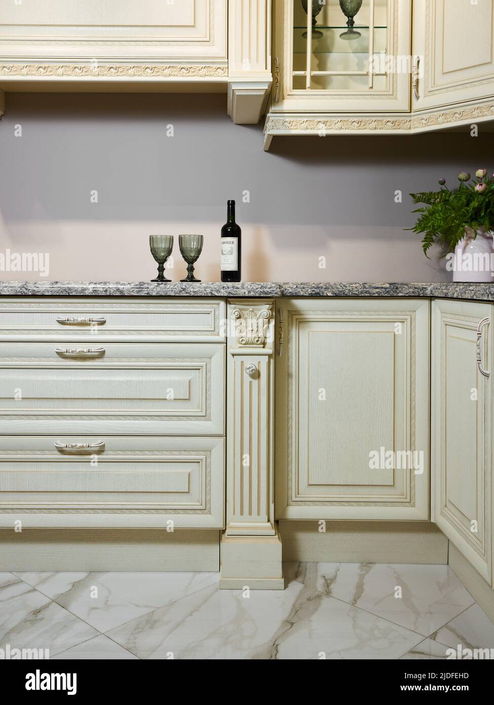 Promotional photograph of a kitchen using flash Stock Photo - Alamy