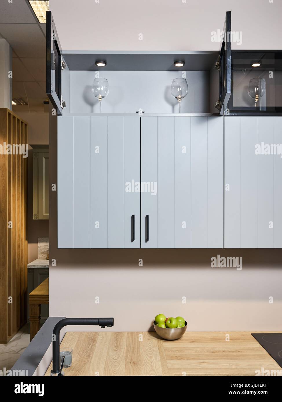 Promotional photograph of a kitchen using flash Stock Photo - Alamy