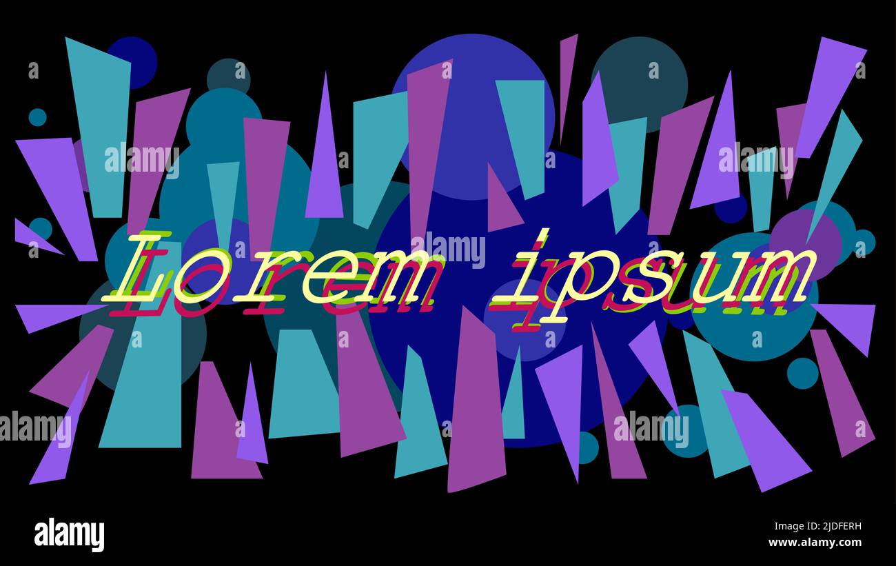 broken lines pink blue neon lines, geometric shapes, virtual space ...