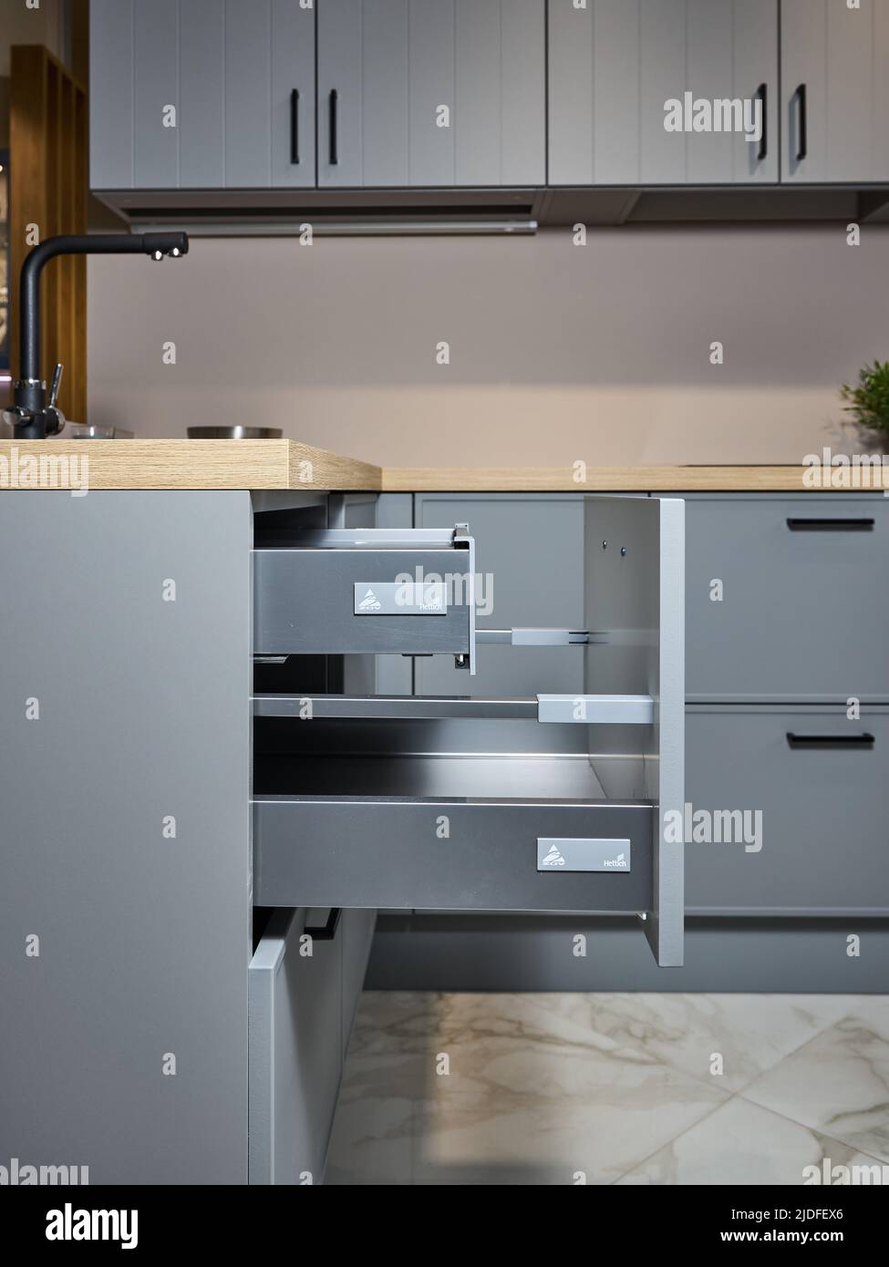 Promotional photograph of a kitchen using flash Stock Photo - Alamy