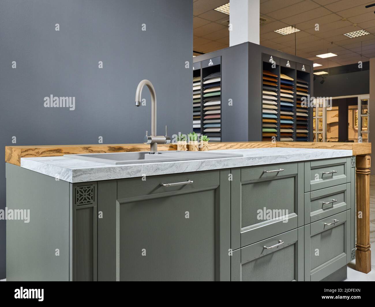 Promotional photograph of a kitchen using flash Stock Photo - Alamy