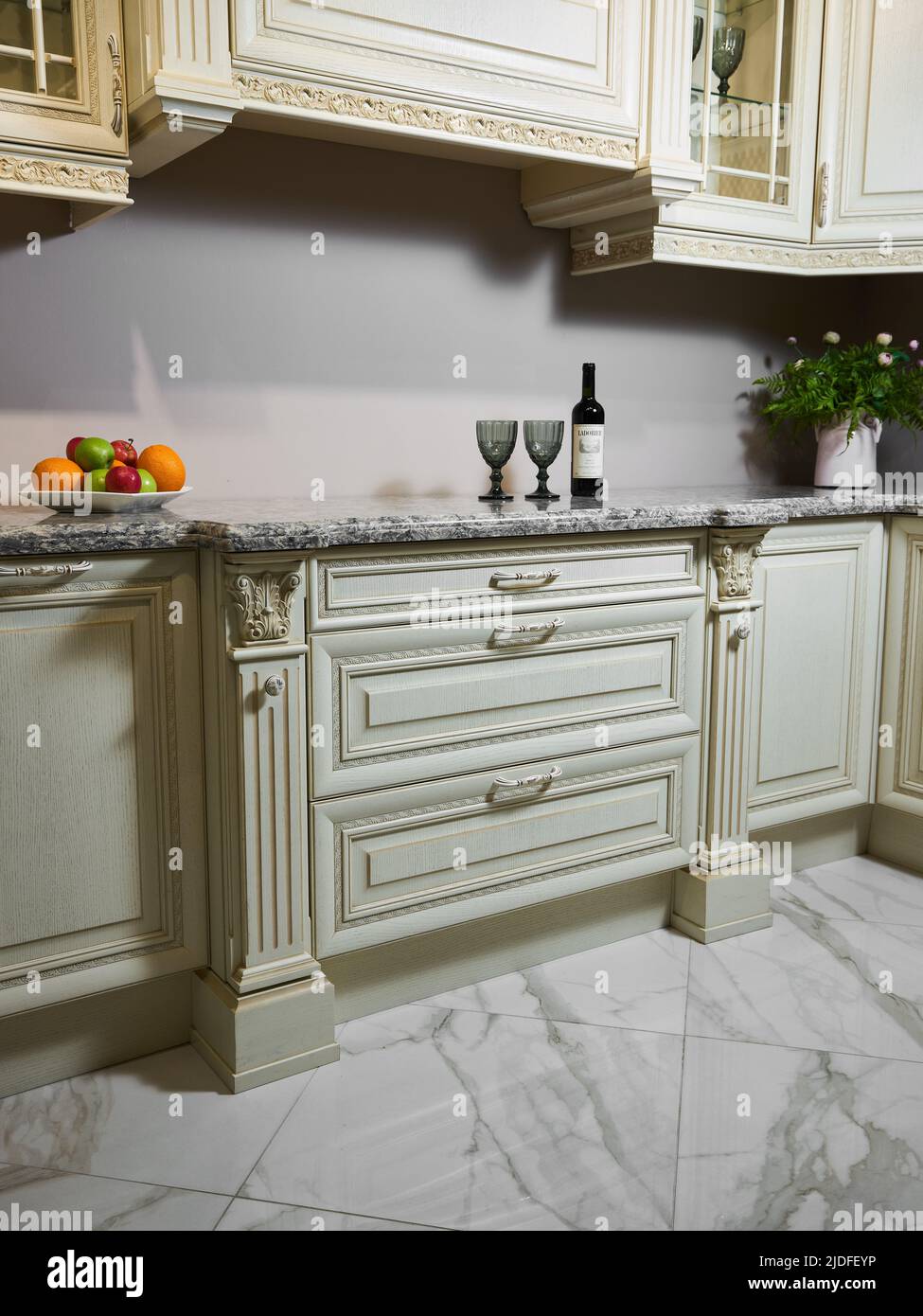 Promotional photograph of a kitchen using flash Stock Photo - Alamy