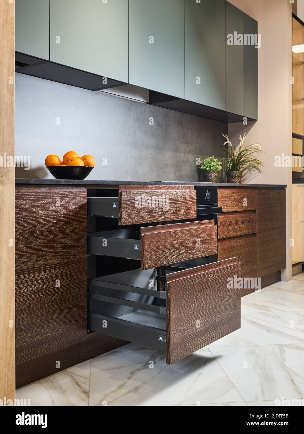 Promotional photograph of a kitchen using flash Stock Photo - Alamy