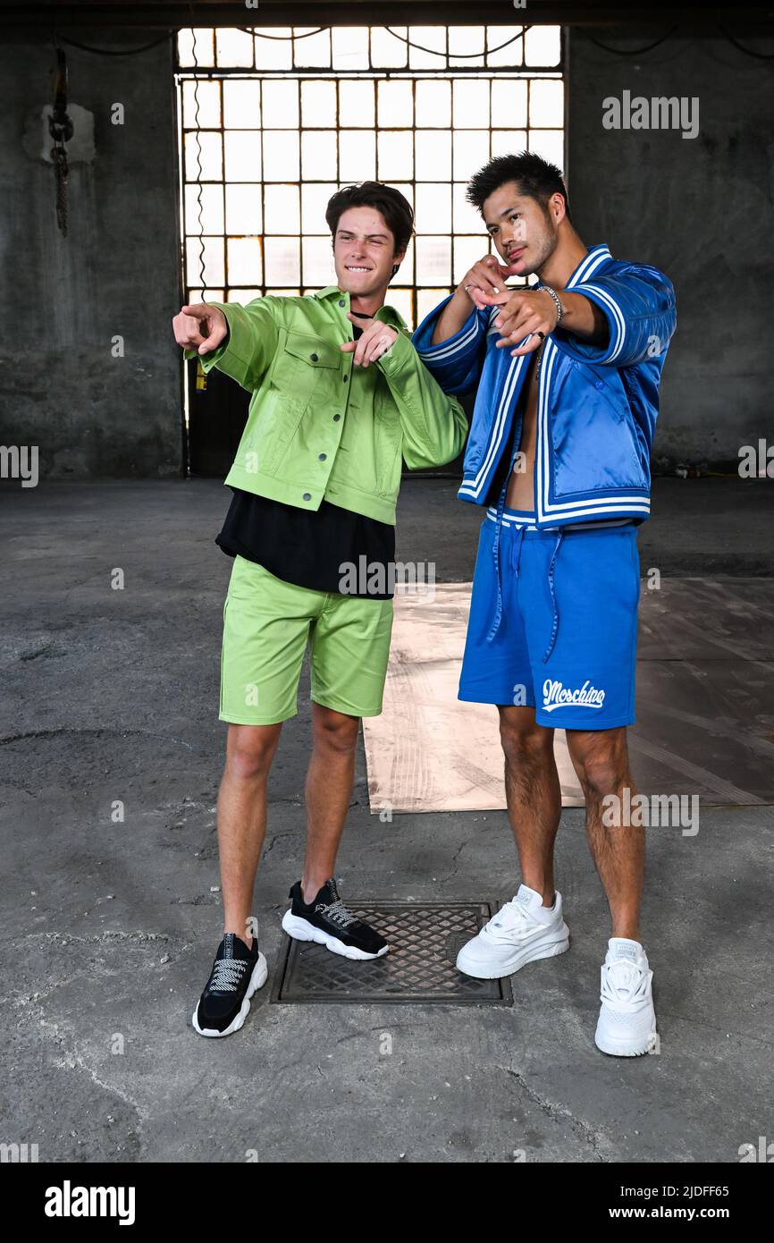 Milan, Italy, 19/06/2022, Blake Gray , Ross Butler Milan Fashion Week ...