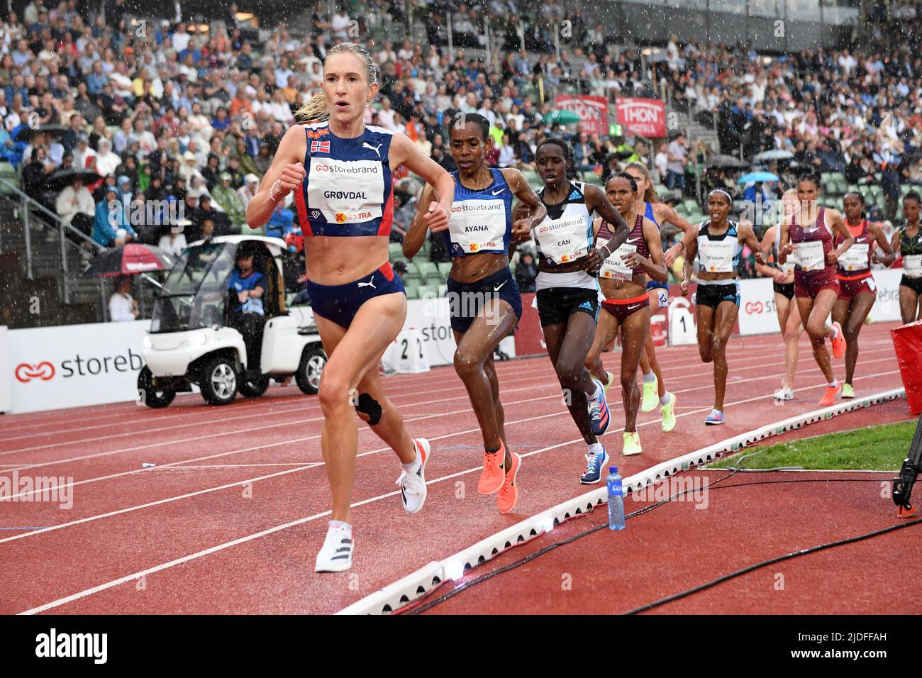 Karoline Bjerkeli Grovdal (NOR) places fourth in the women's 5,000m in ...
