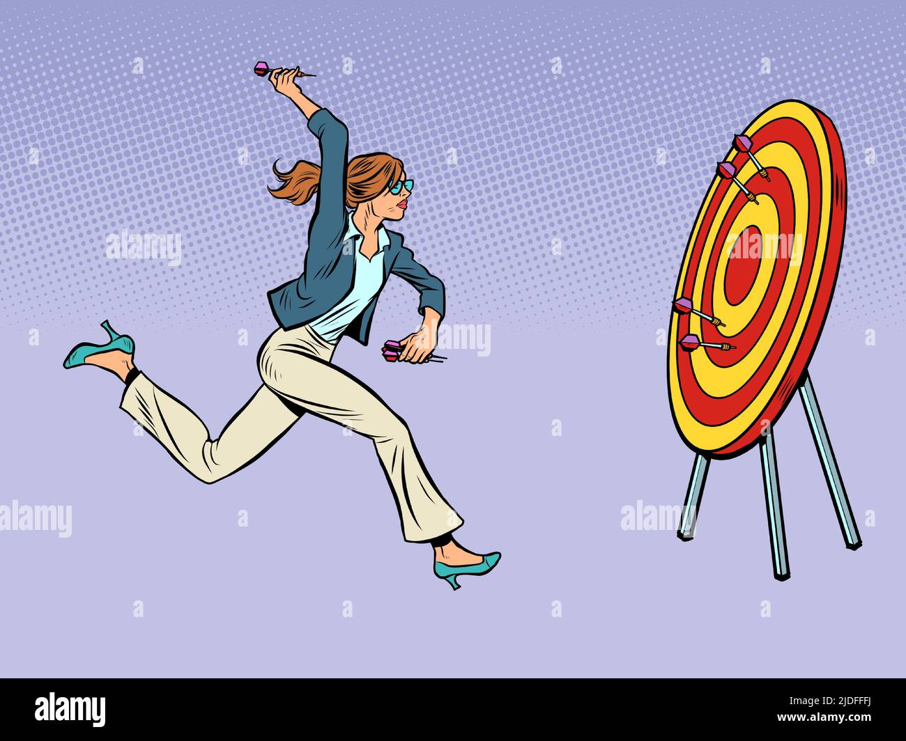 woman businesswoman target dart target accuracy competition, sports fun ...