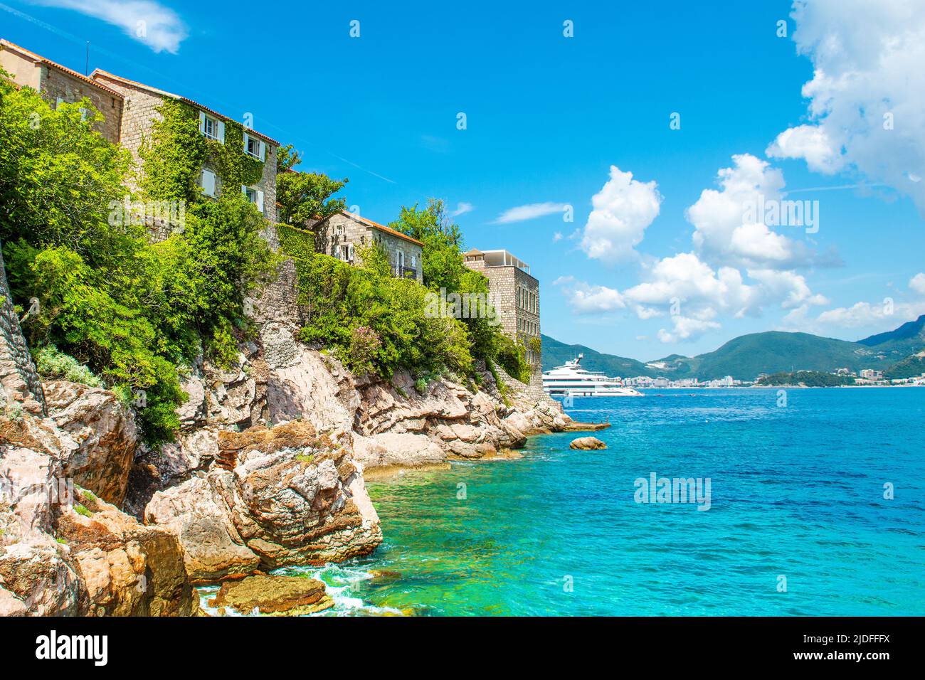 Beautiful summer landscape of the Adriatic coast in The Budva Riviera ...
