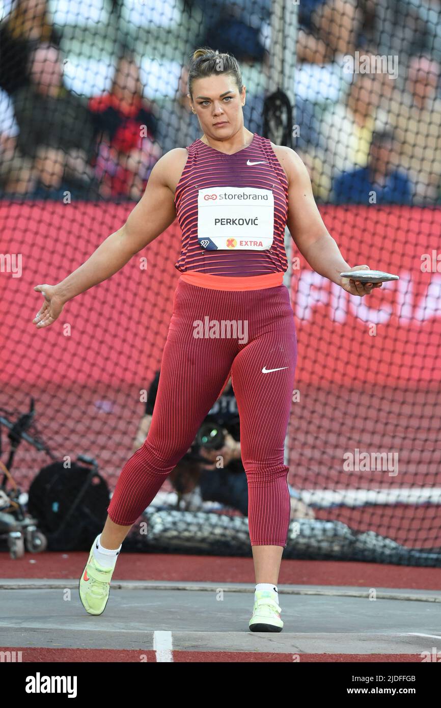 Sandra Perkovic (CRO) wins the women's discus at 219-3 (66.82m)during ...