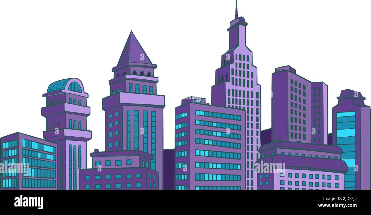 Modern city skyscrapers panorama of tall buildings, urban background ...