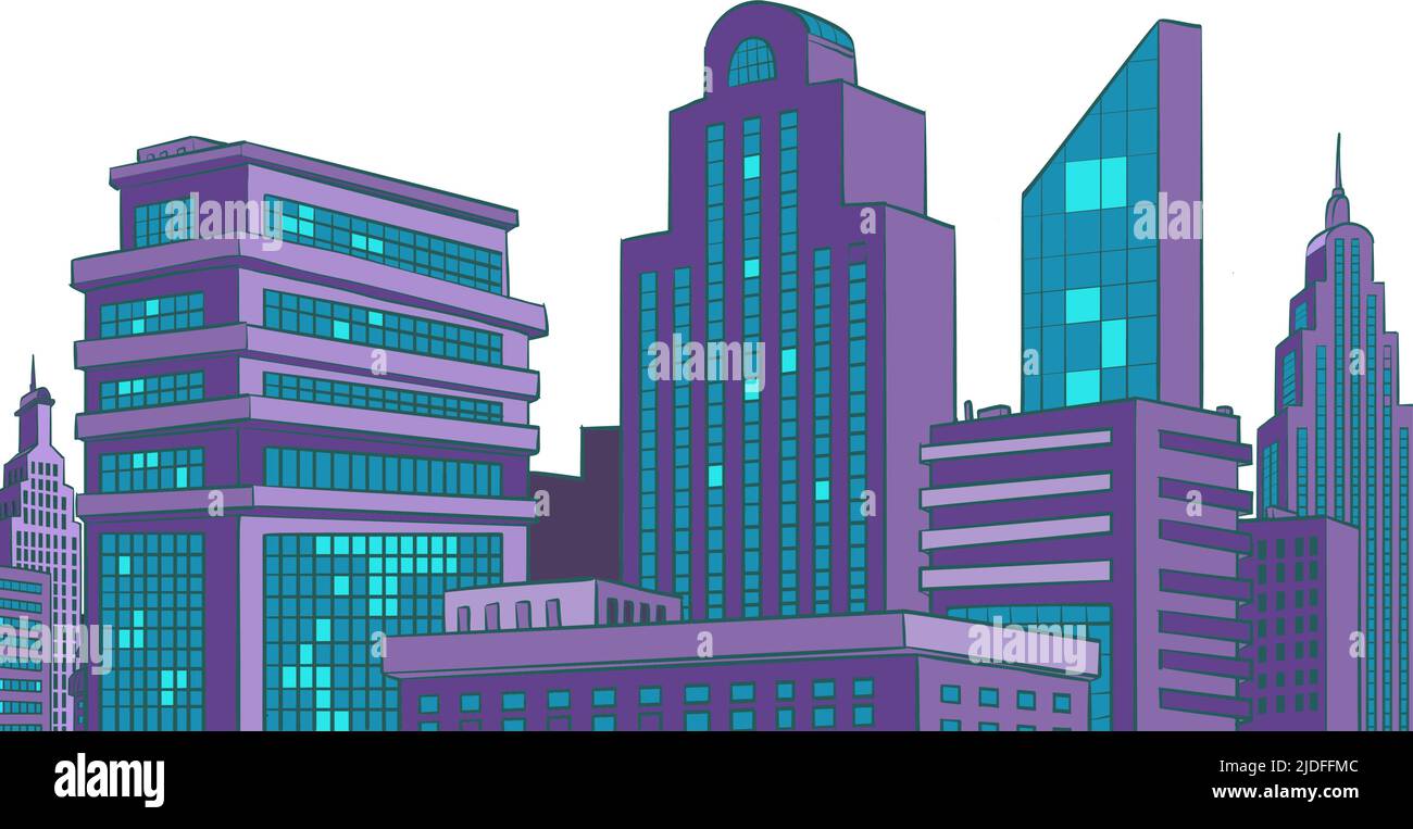 Modern city skyscrapers panorama of tall buildings, urban background ...