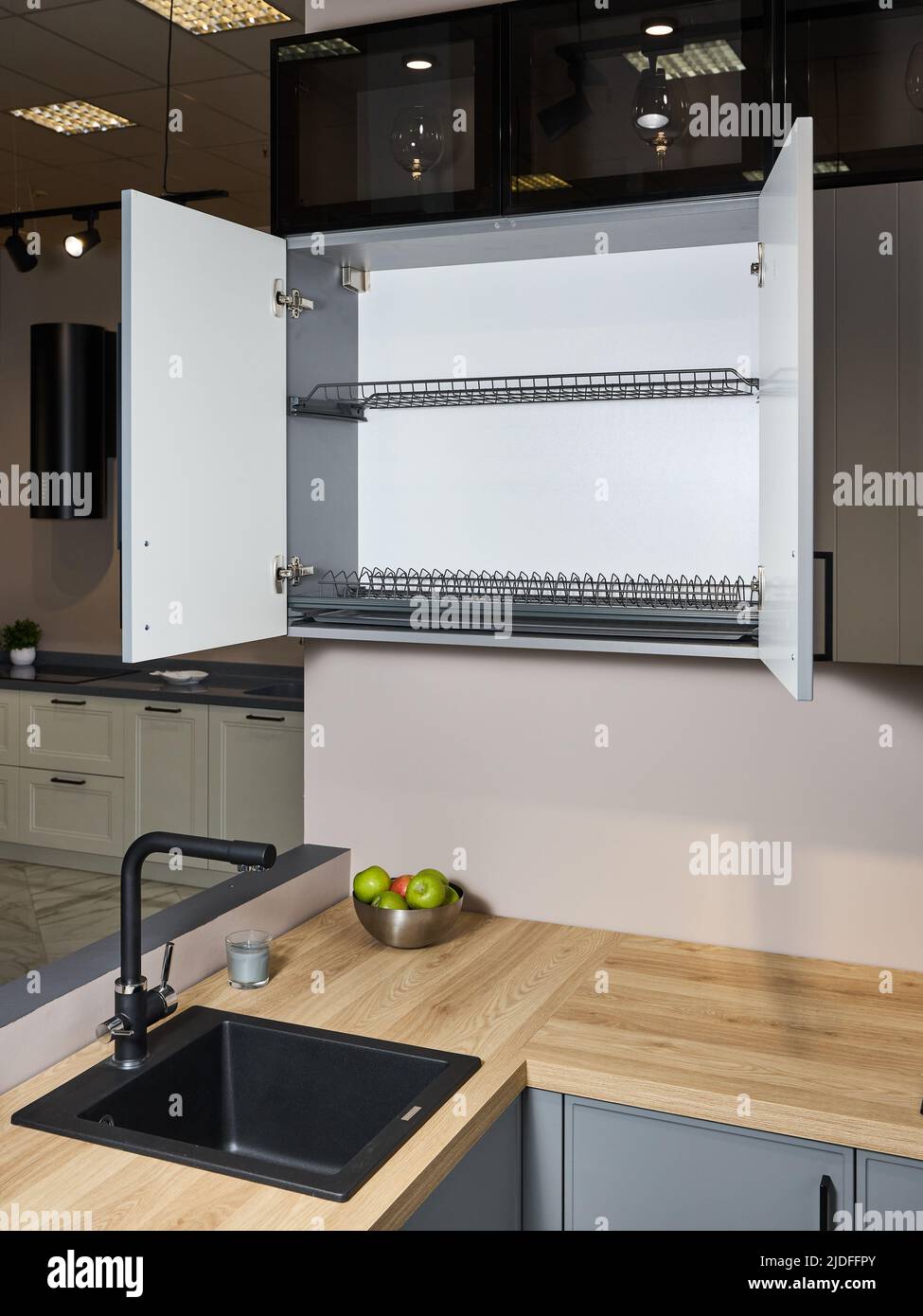 Promotional photograph of a kitchen using flash Stock Photo - Alamy
