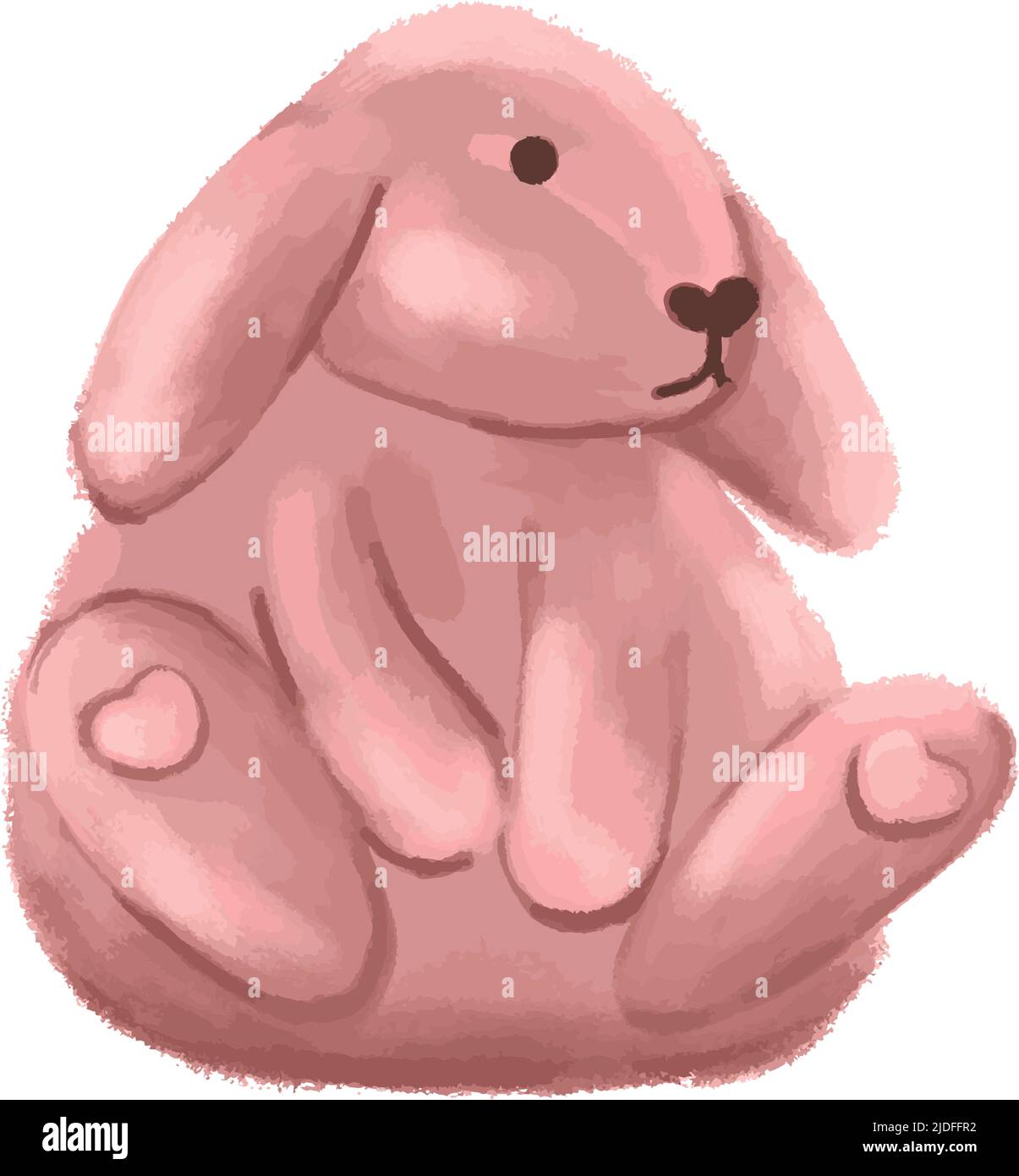 Rabbit on a white background. Hand-drawn vector illustration Stock ...