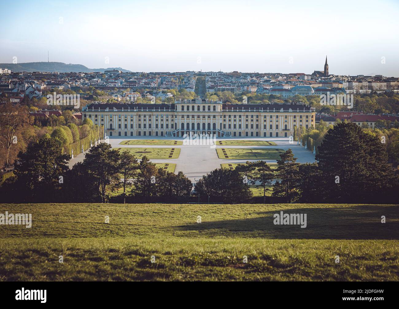 Schonbrunn Palace view and gardens Stock Photo - Alamy