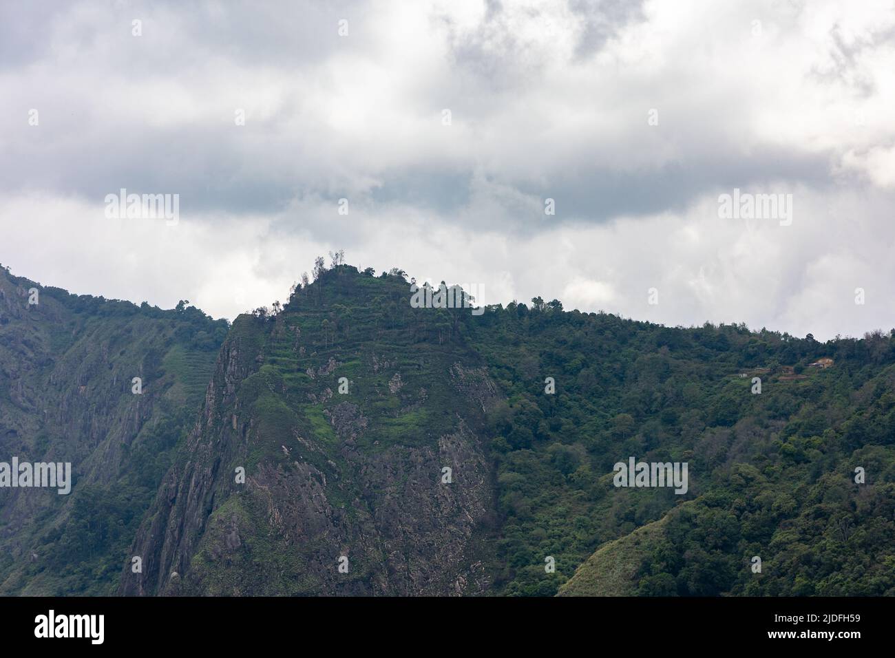 Beautiful view of the mountainous landscape of Western Ghats under ...
