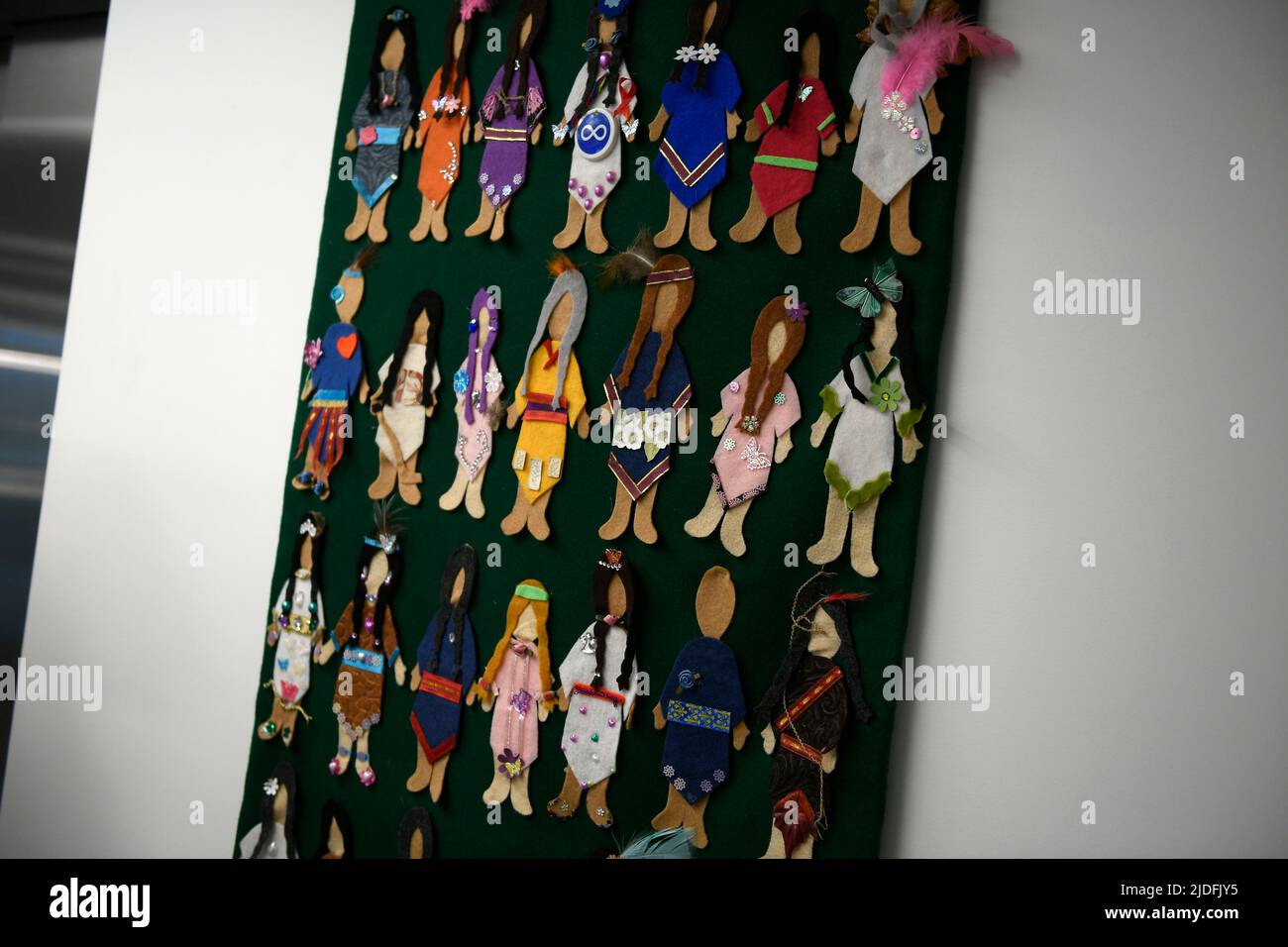 A panel from the Faceless Dolls Project, which invited family members ...