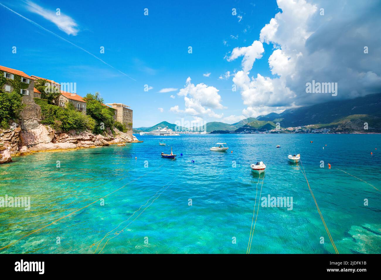 Beautiful summer landscape of the Adriatic coast in The Budva Riviera ...