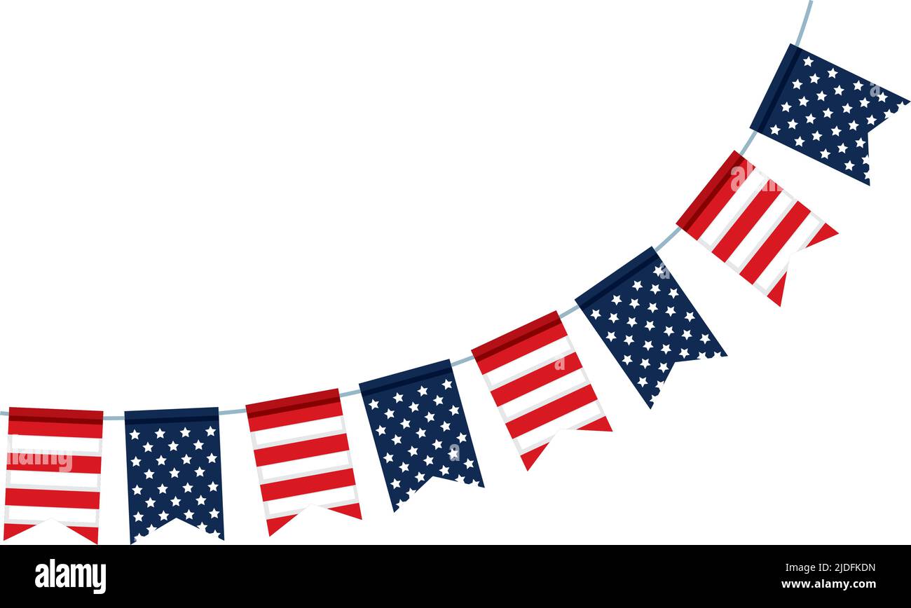 usa flag garlands hanging Stock Vector Image & Art - Alamy