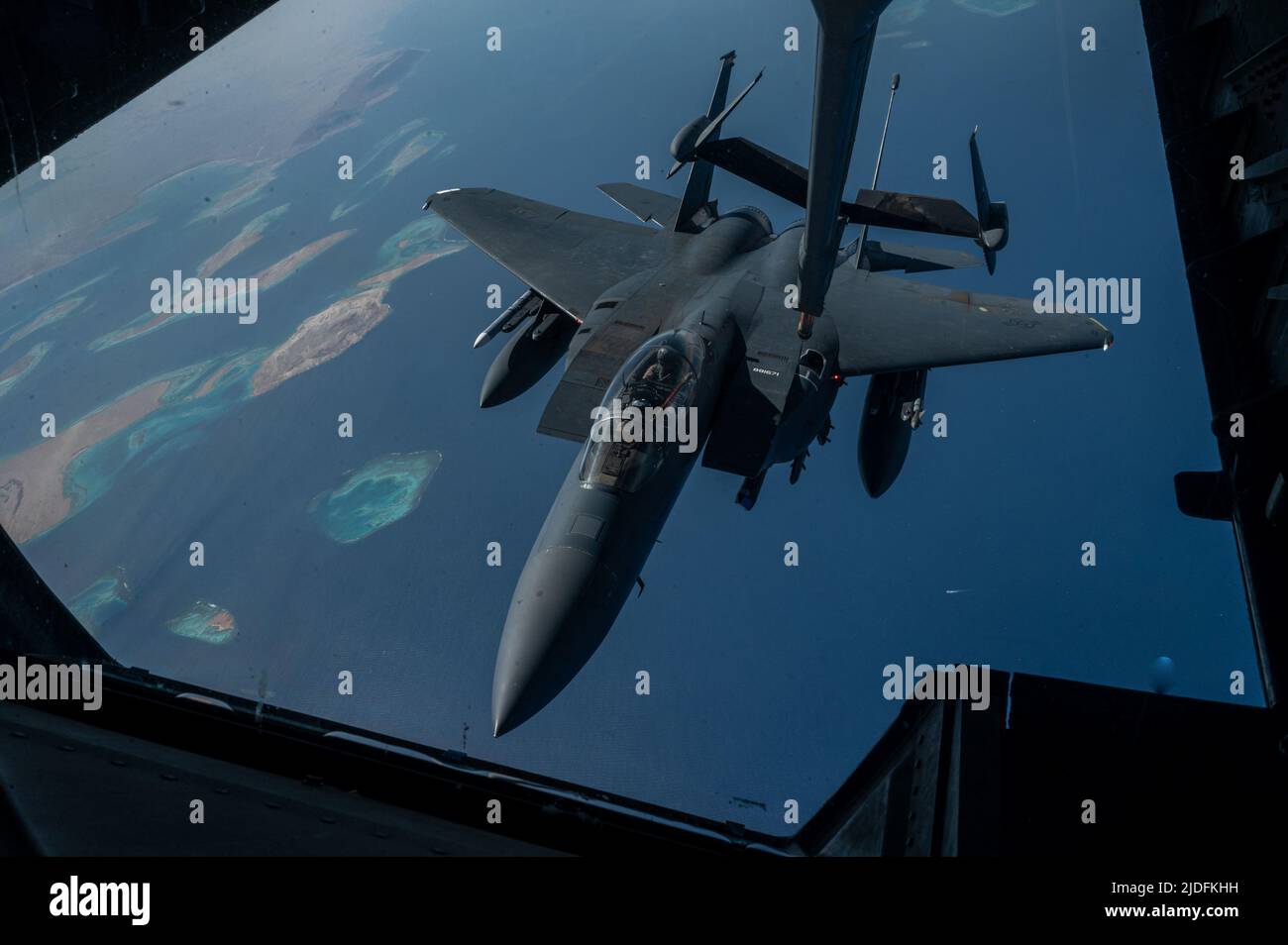 A U.S. Air Force F-15E Strike Eagle aircraft, assigned to the 355th ...