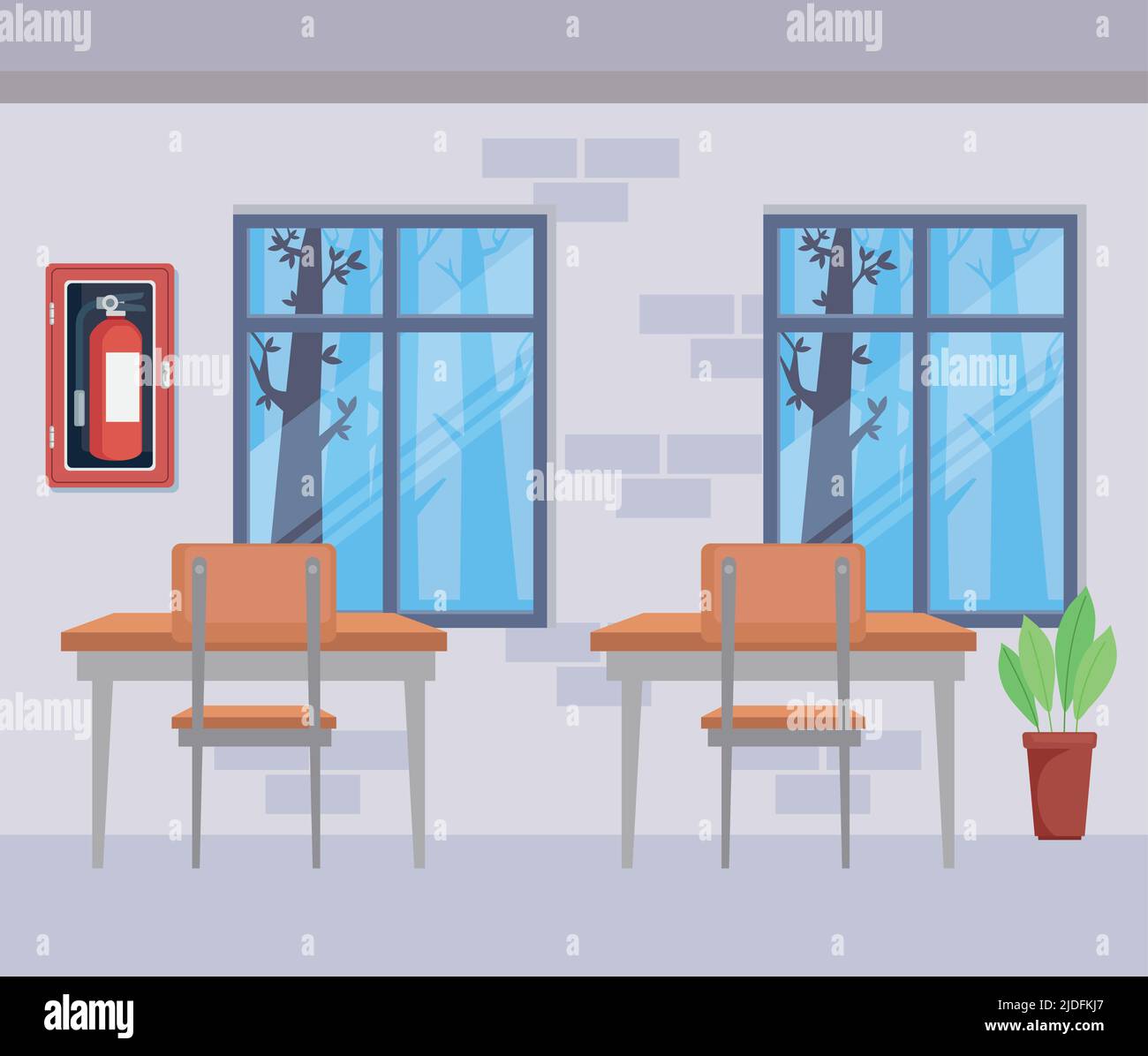 school classroom with desks Stock Vector Image & Art - Alamy