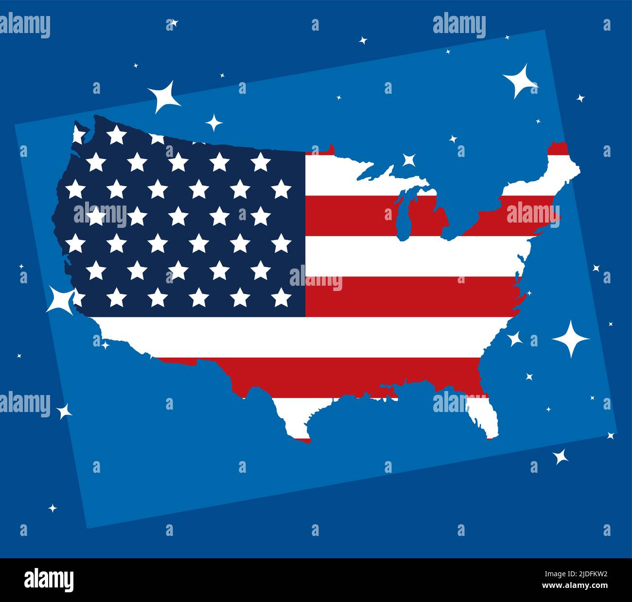 usa flag in map with stars Stock Vector Image & Art - Alamy