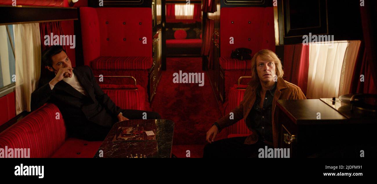 ELVIS, from left: Austin Butler, as Elvis Presley, Luke Bracey, as ...