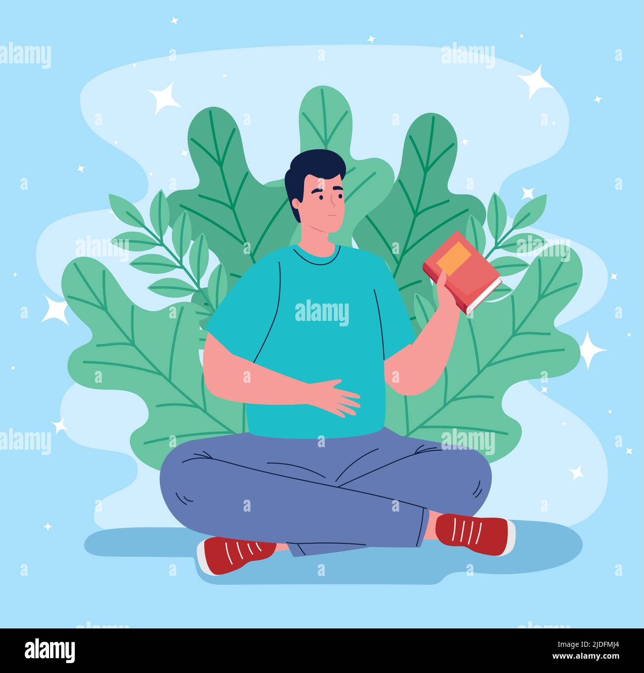 man seated reading character Stock Vector Image & Art - Alamy