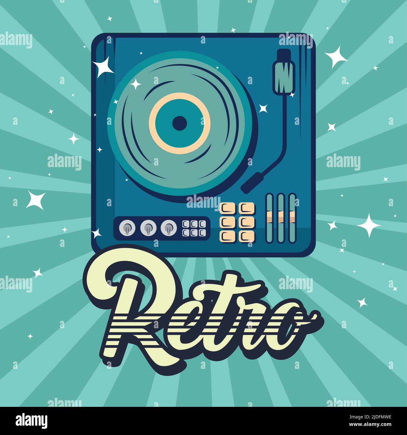 vinyl player retro style Stock Vector Image & Art - Alamy