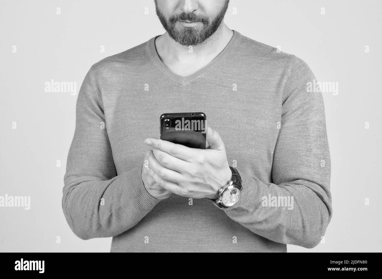 cropped man chat online. agile business blogging. modern communication ...