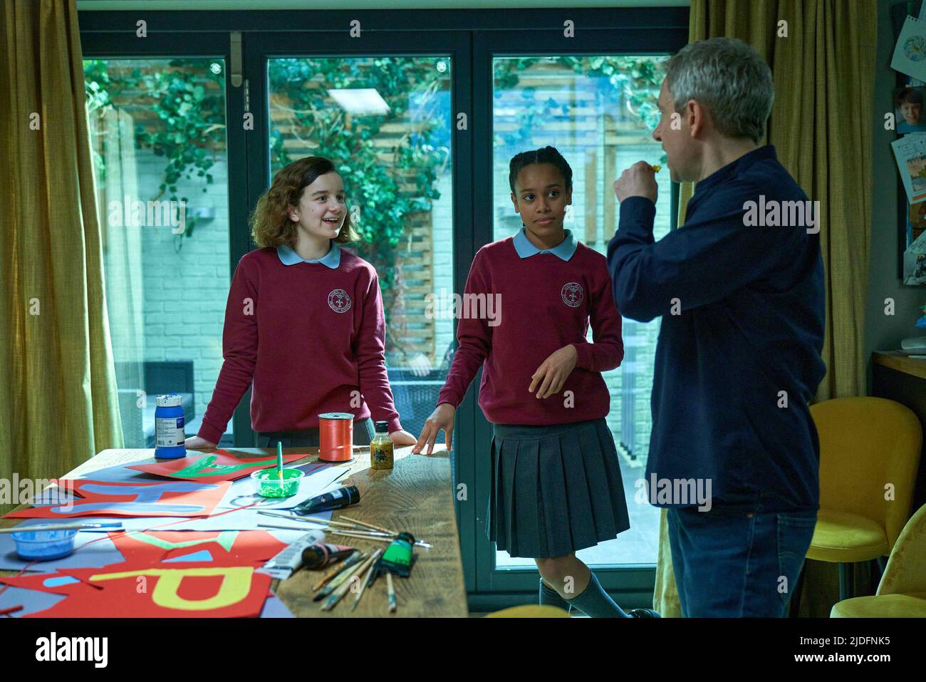 BREEDERS, from left: Eve Prenelle, Aliyah Sesay, Martin Freeman, No Can ...