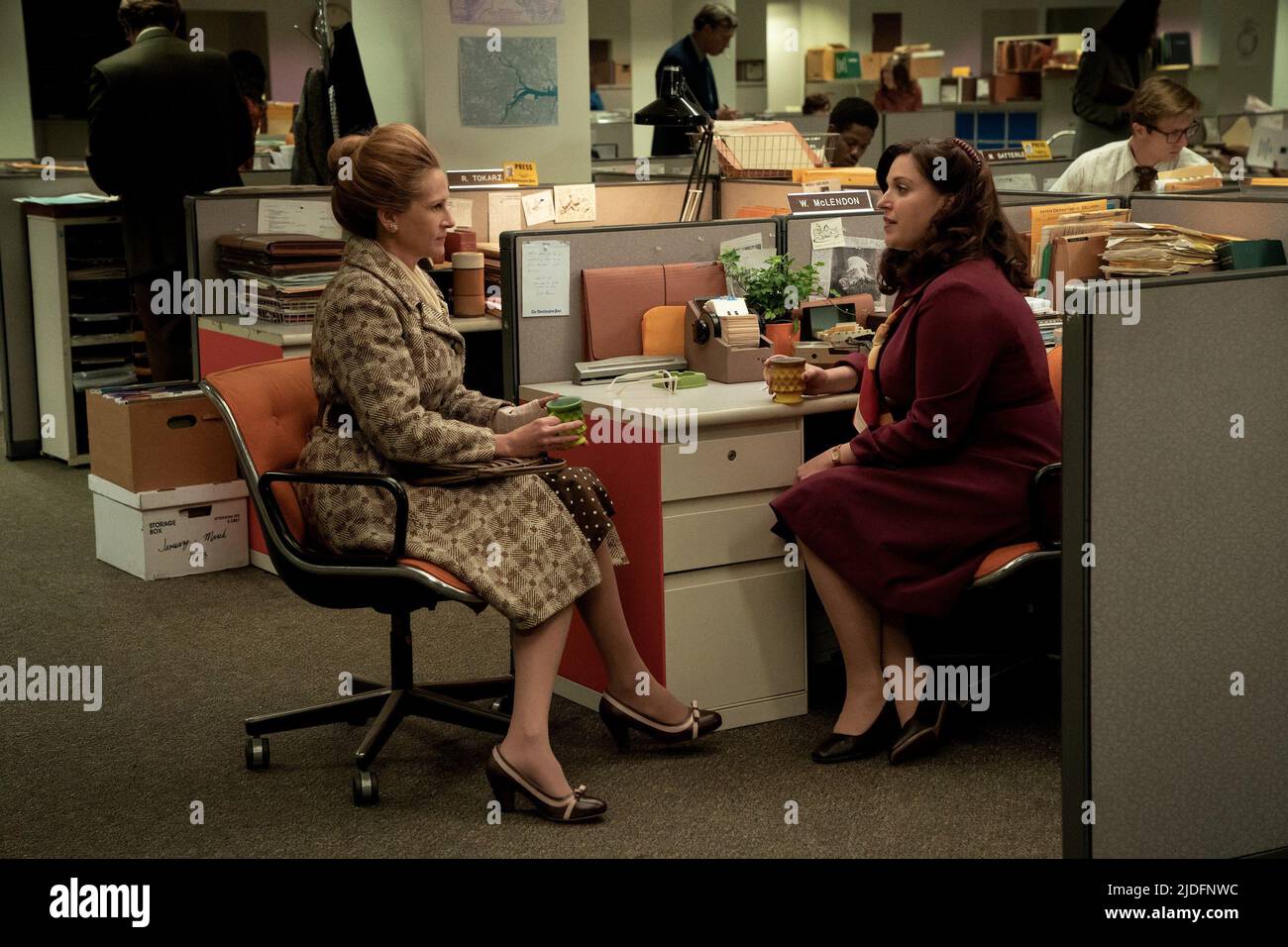 GASLIT, from left: Julia Roberts as Martha Mitchell, Allison Tolman as ...