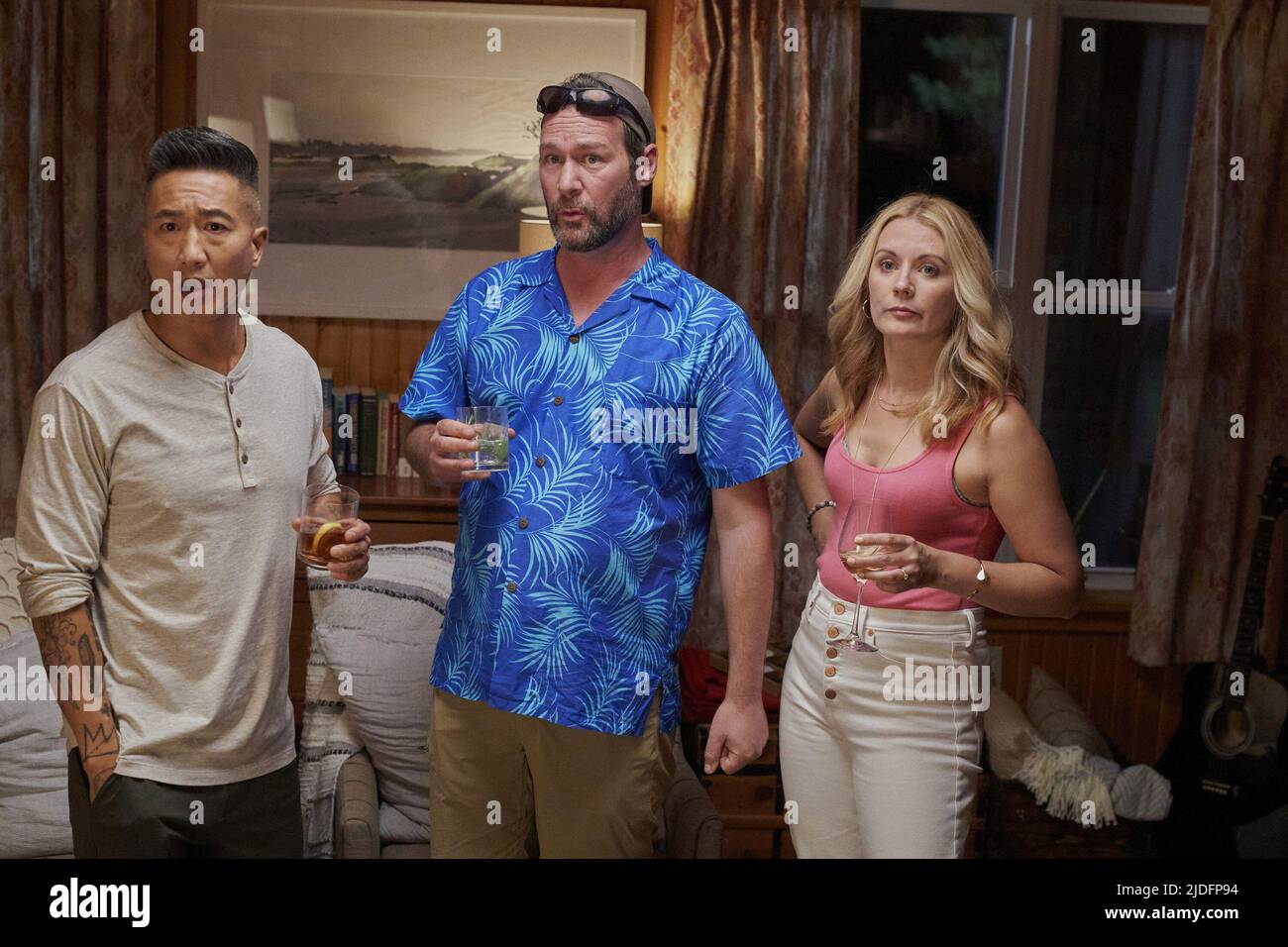 THE LAKE, from left: Terry Chen, Jon Dore, Natalie Lisinska, Game Night ...
