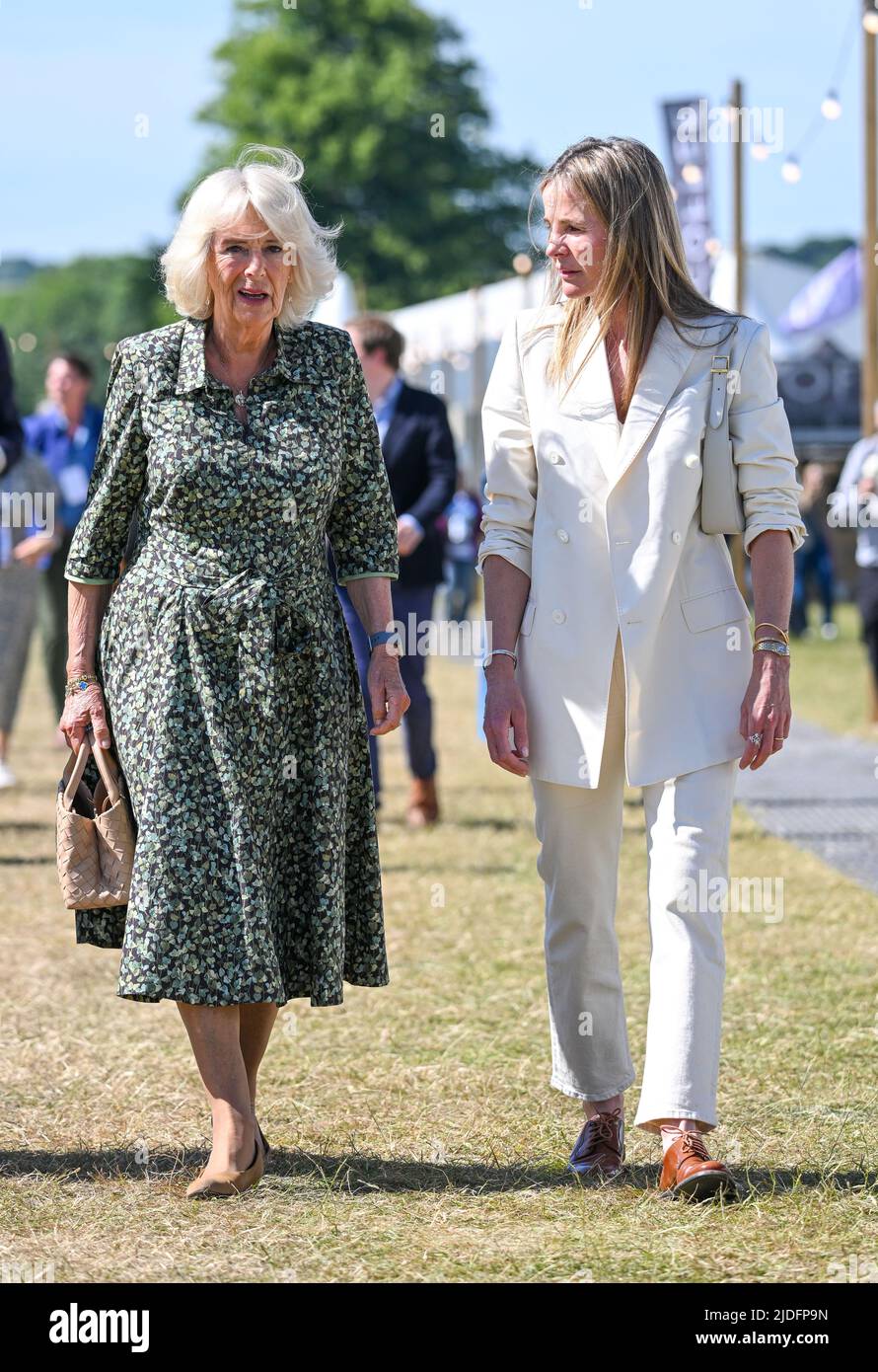 The Duchess of Cornwall and Lady Rothermere are seen at the end of the ...